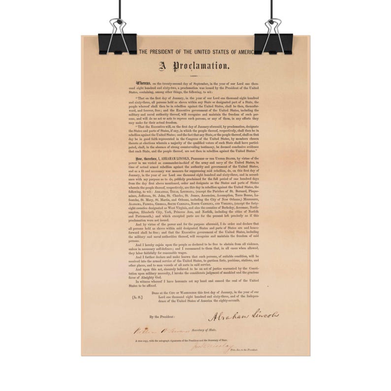 Emancipation Proclamation (1863) Poster American History 5"x7" - 28"x40 ...
