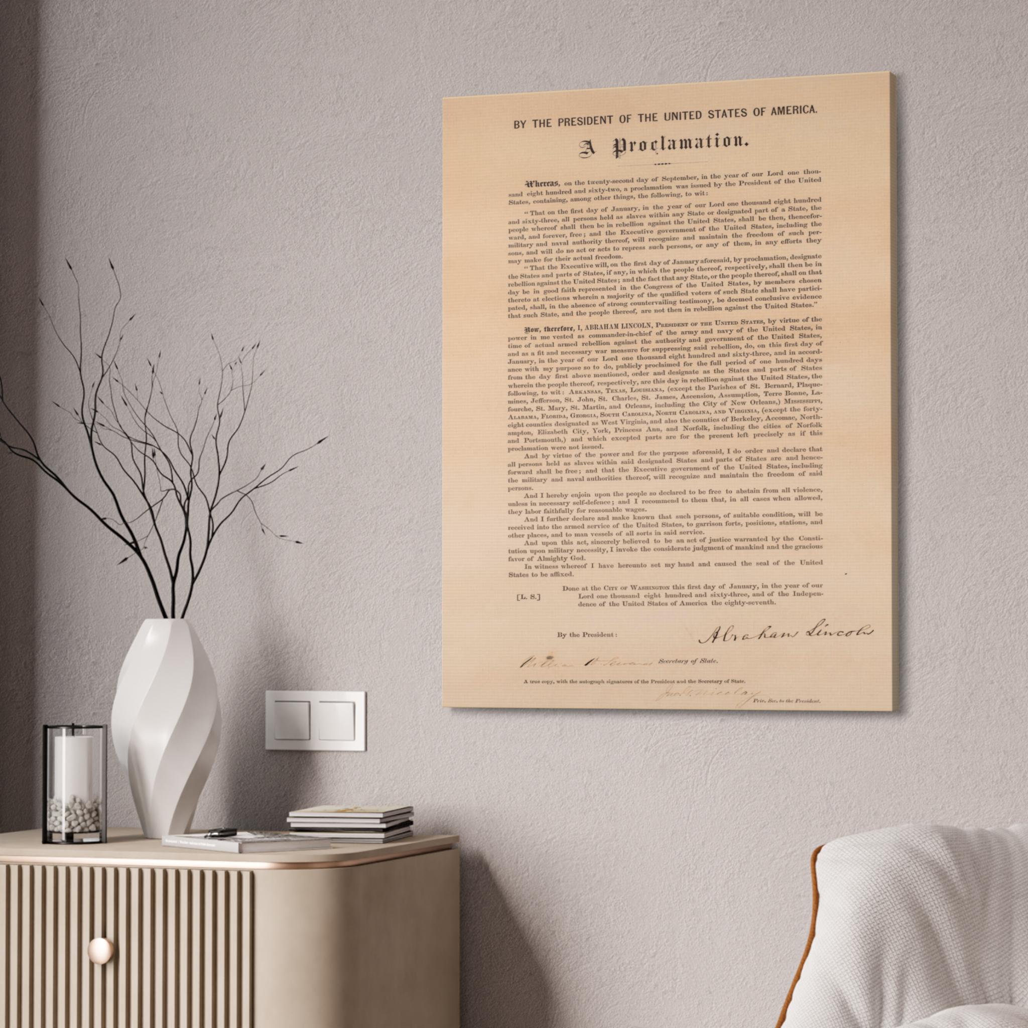 Emancipation Proclamation (1863) Canvas Stretched, 1.5'' American ...