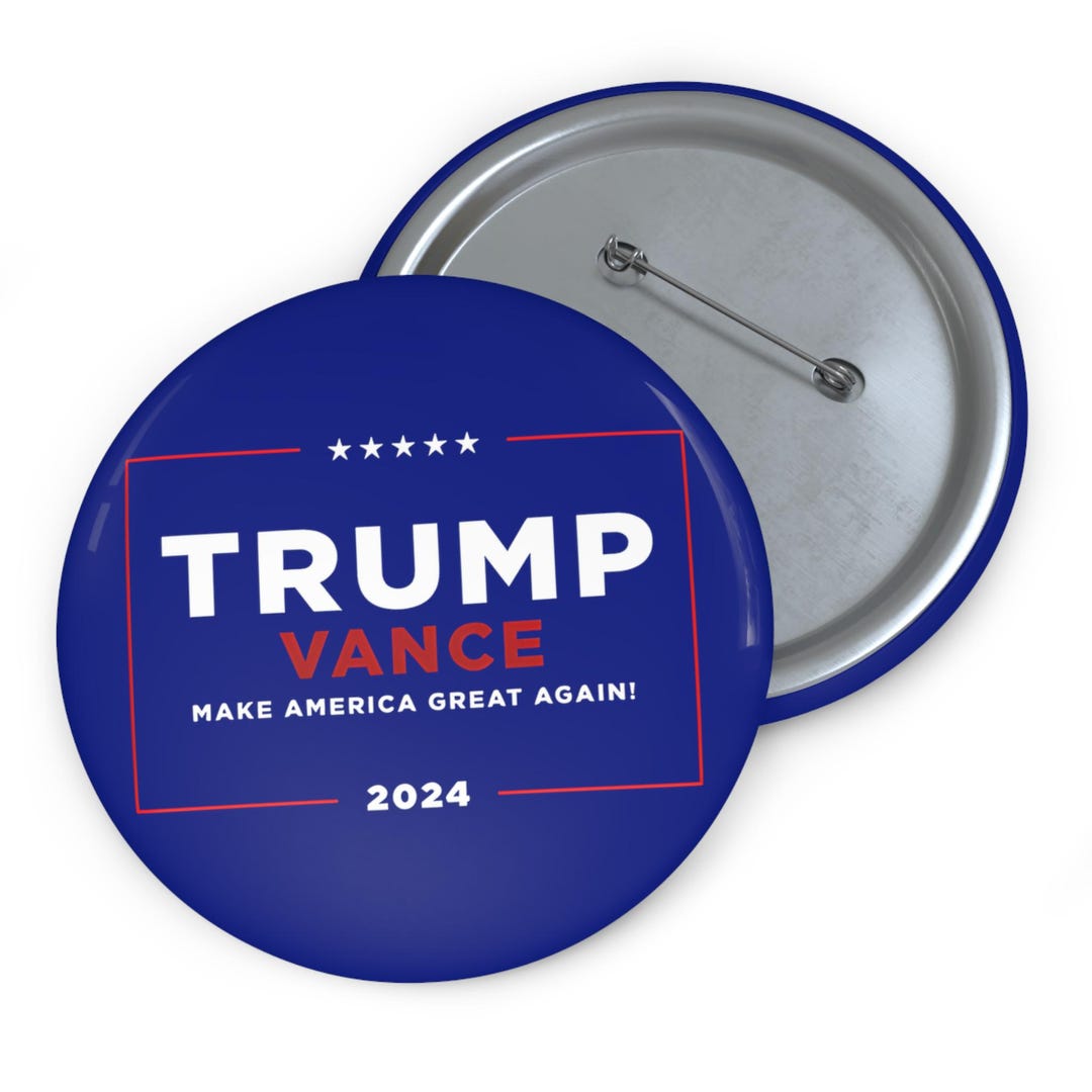 Trump Vance Make America Great Again! 2024, Pin Blue Button, Trump 2024 ...