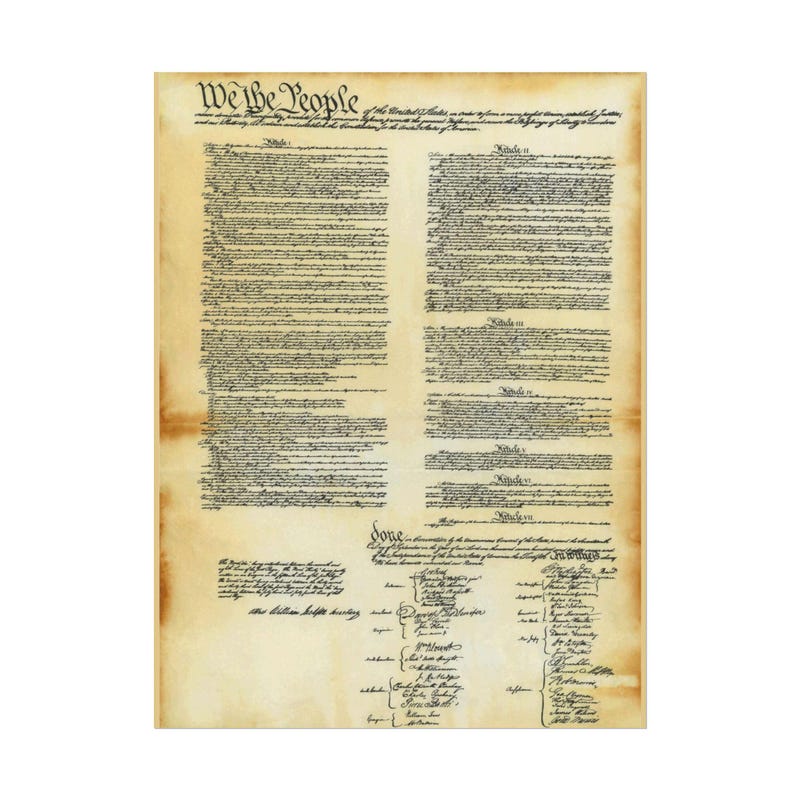 U.s. Constitution Amendments Poster - Etsy