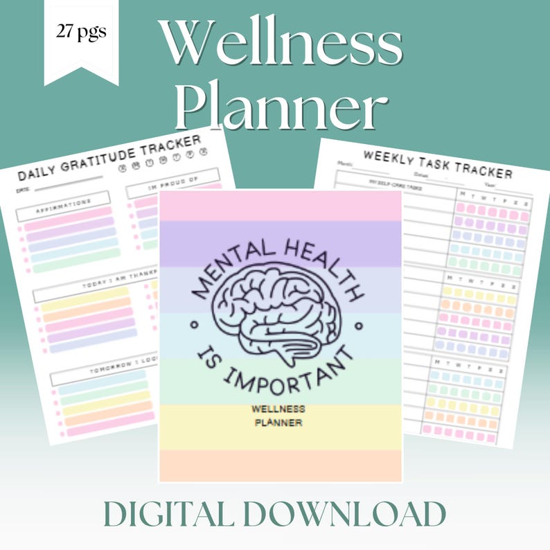 Mentalhealth Wellness Printable Planner, Mental Health Planners, Home ...