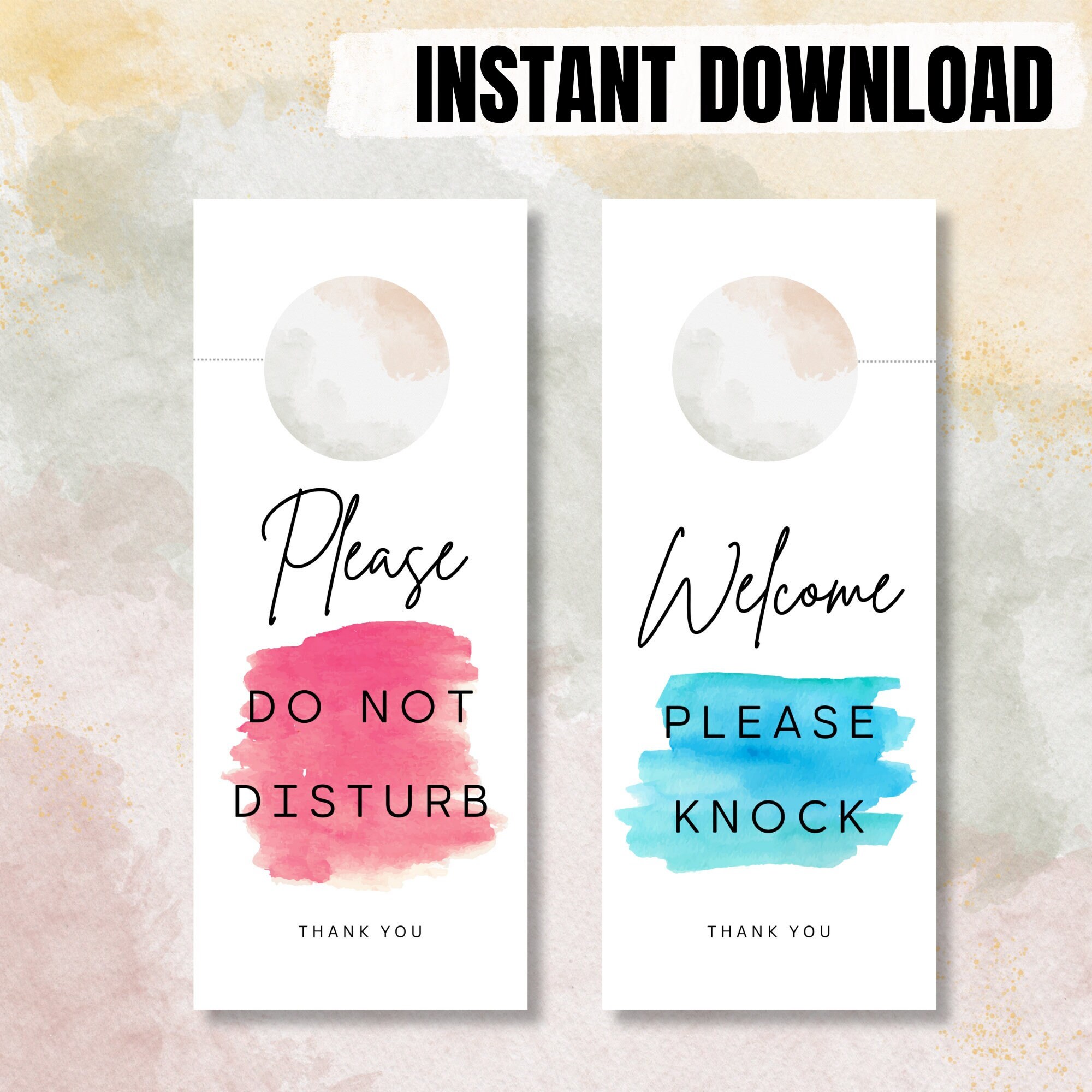 DO NOT DISTURB Door Hanger Printable Sign Privacy Requested Private ...