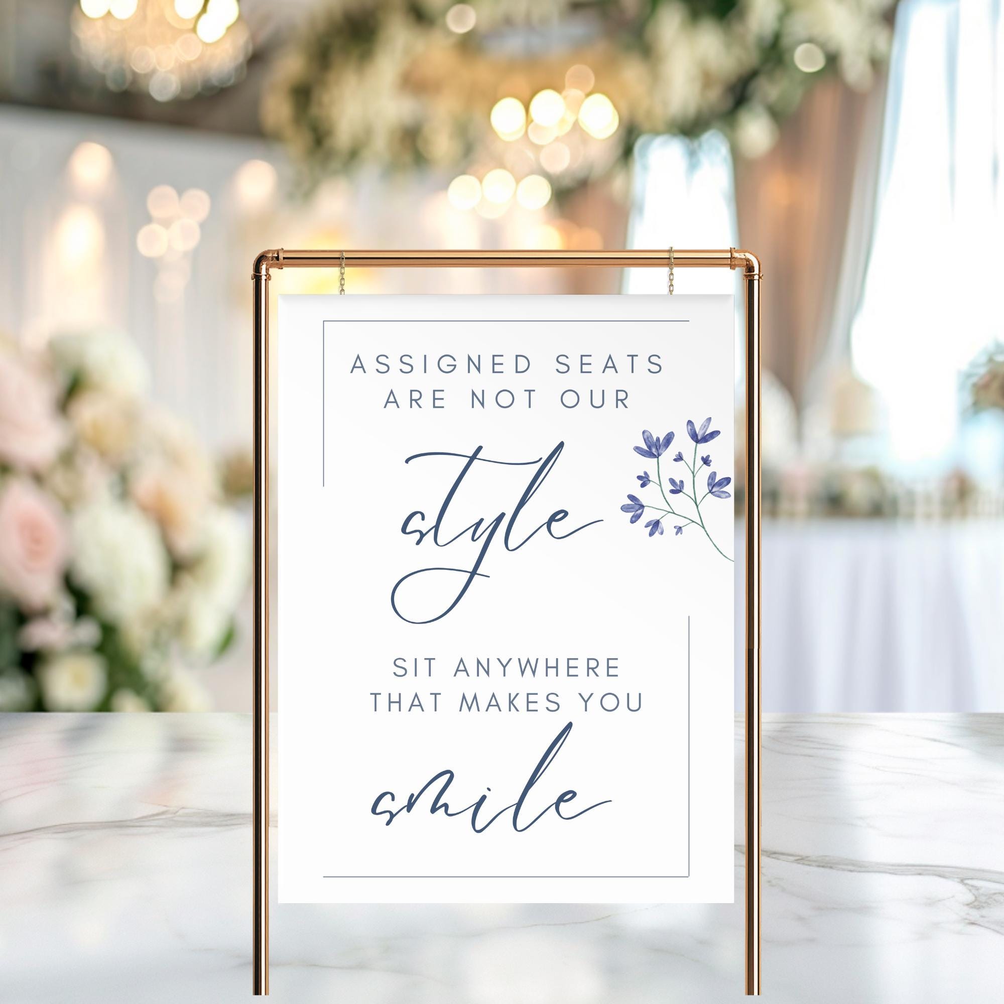 Minimalist Flower Wedding Sign | Printable | Editable | Flower Blossom ...