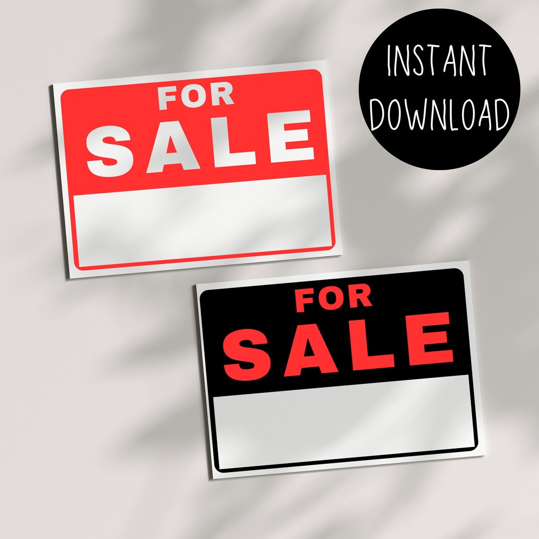 For Sale Printable Sign | US Letter 8.5" X11" | Instant Download | PDF ...
