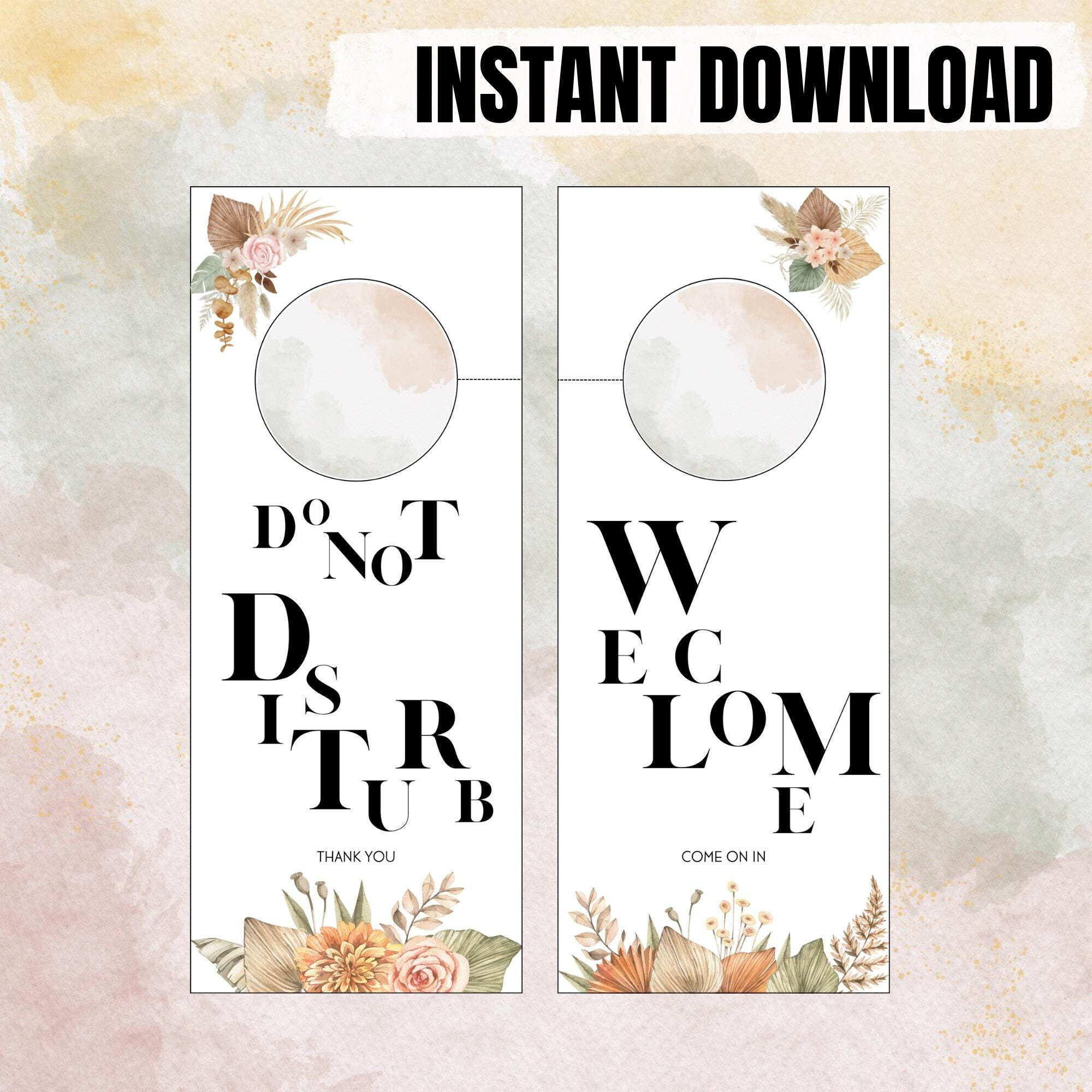 DO NOT DISTURB Door Hanger Printable Sign Privacy Requested Private ...