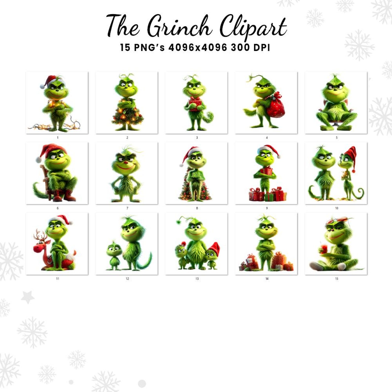 Christmas Grinch Bundle, Xmas Grinch Clipart, 63 Grinch Winter Fantasy ...