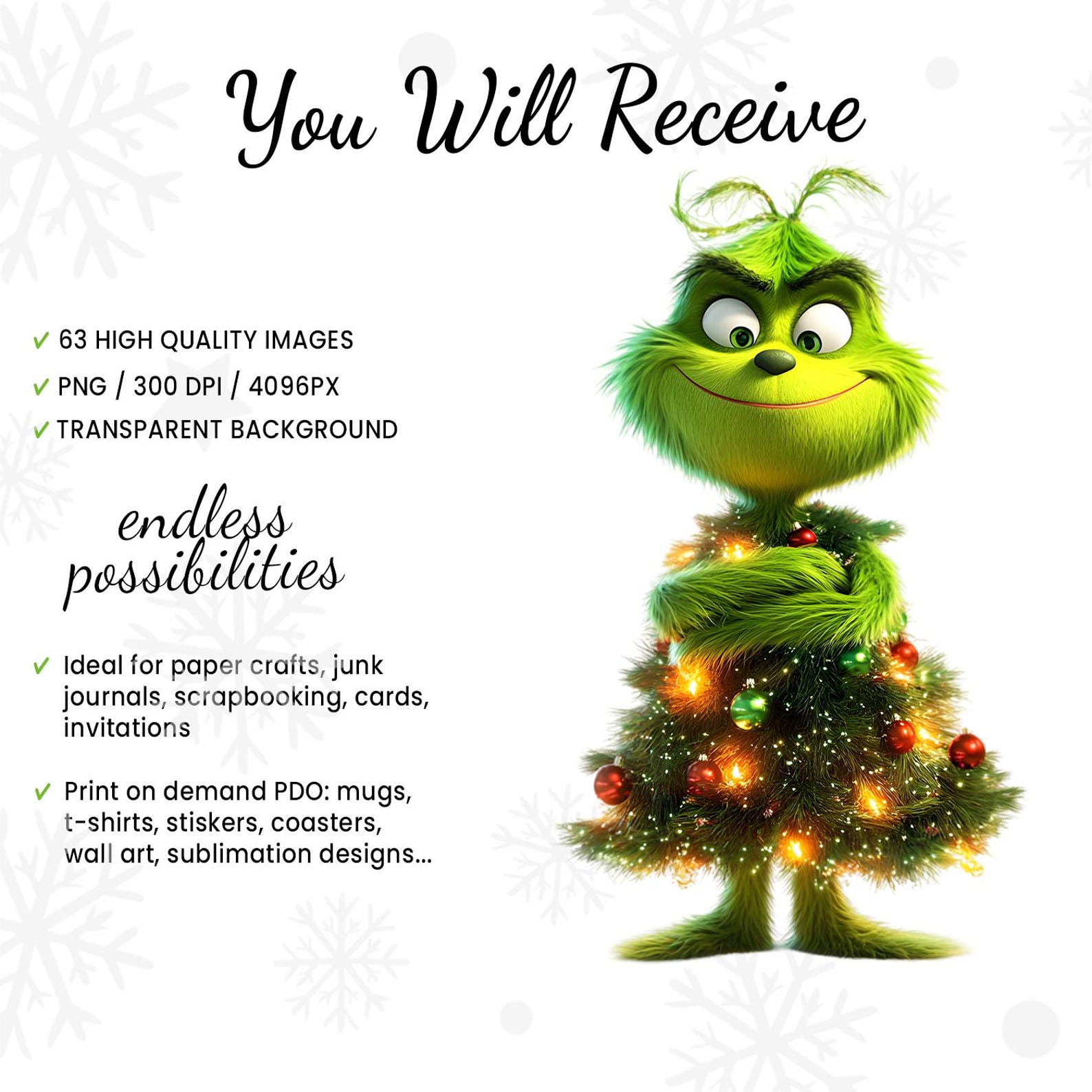 Christmas Grinch Bundle, Xmas Grinch Clipart, 63 Grinch Winter Fantasy ...