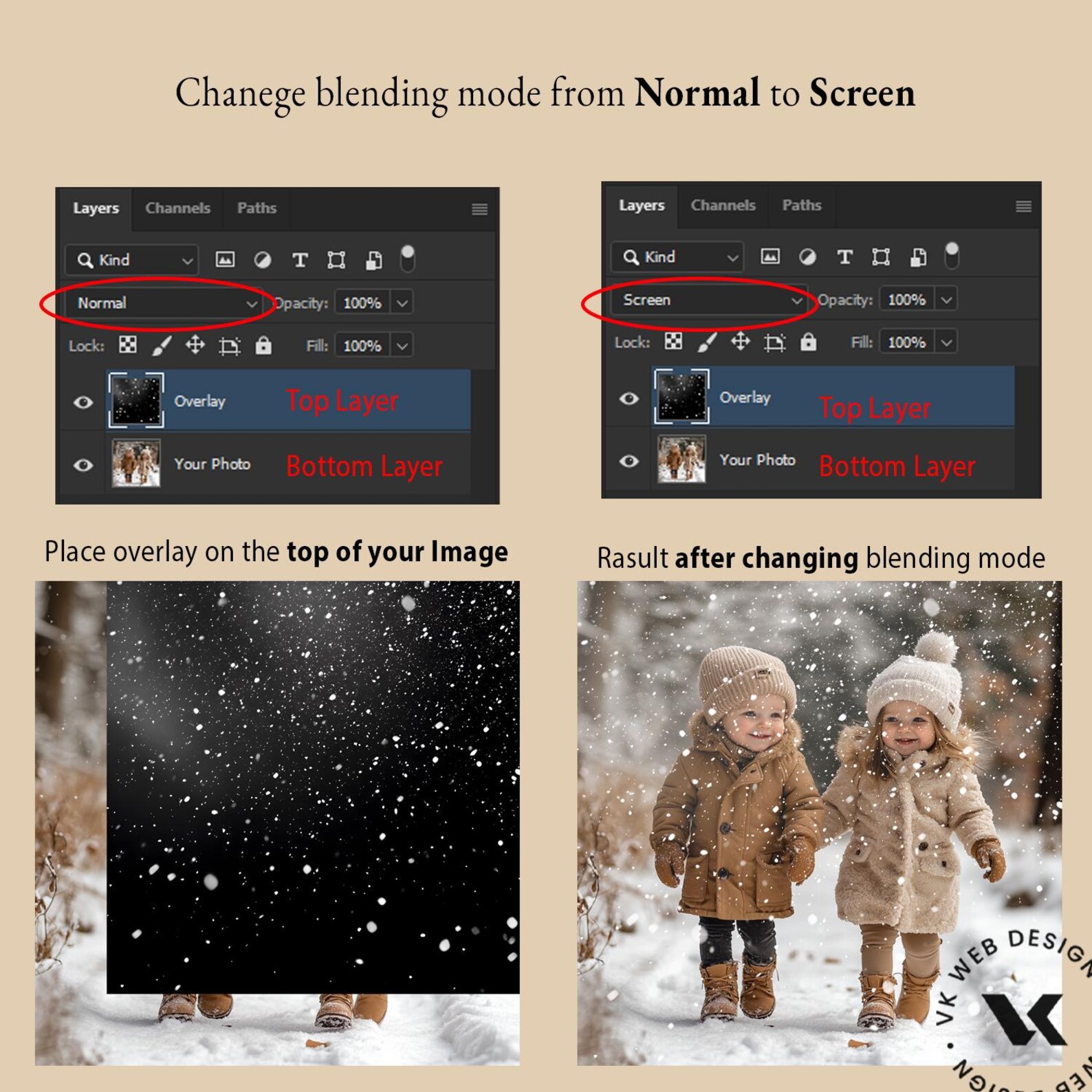 Snow Overlays, Realistic Falling Snow, Photoshop Overlays, Cristmas ...