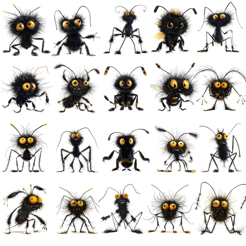 52 Quirky Funny Ant Clipart Bundle, Crazy Whimsical Ant, Cute Ants ...