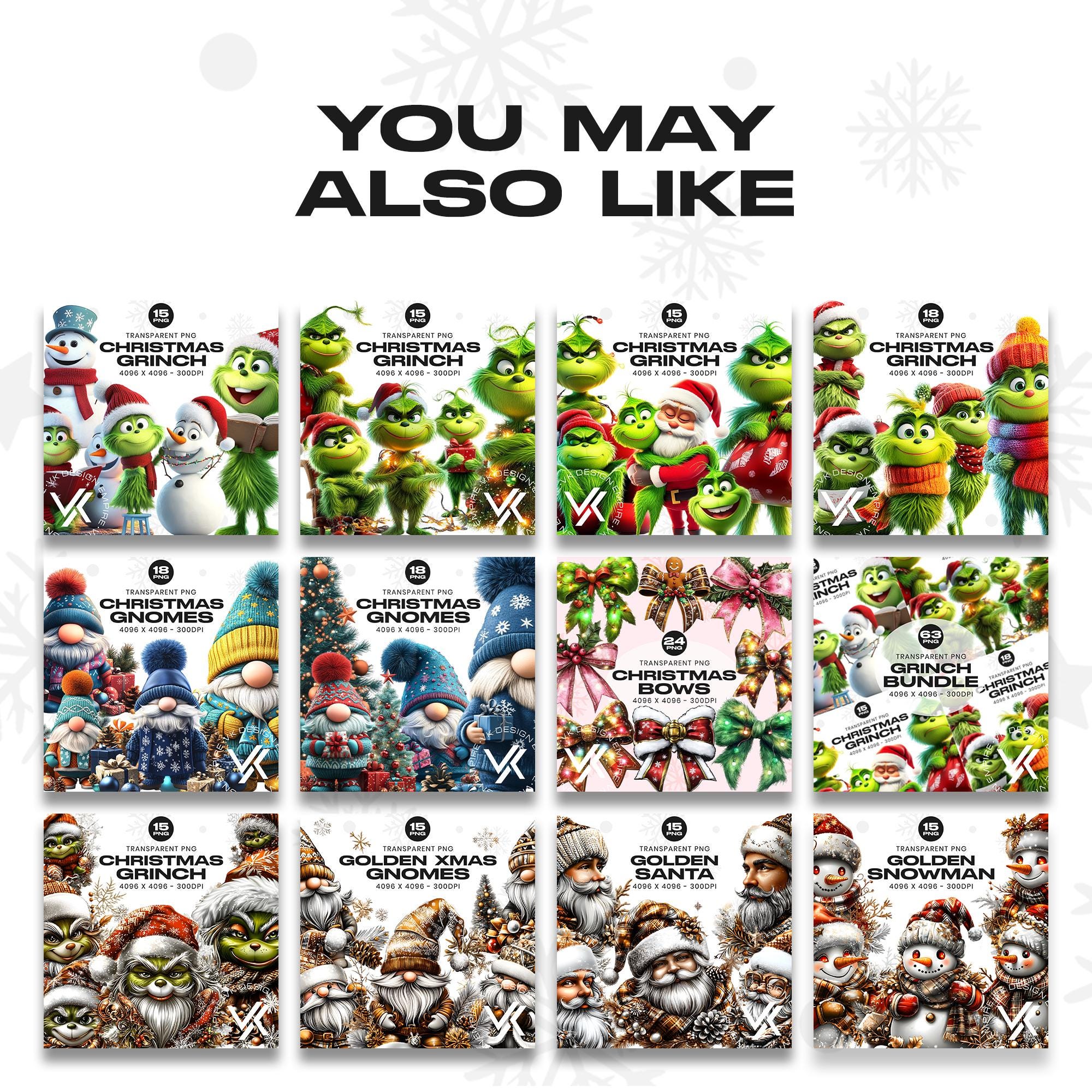 Christmas Grinch & Snowman Clipart, Xmas Clipart, Winter Fantasy ...