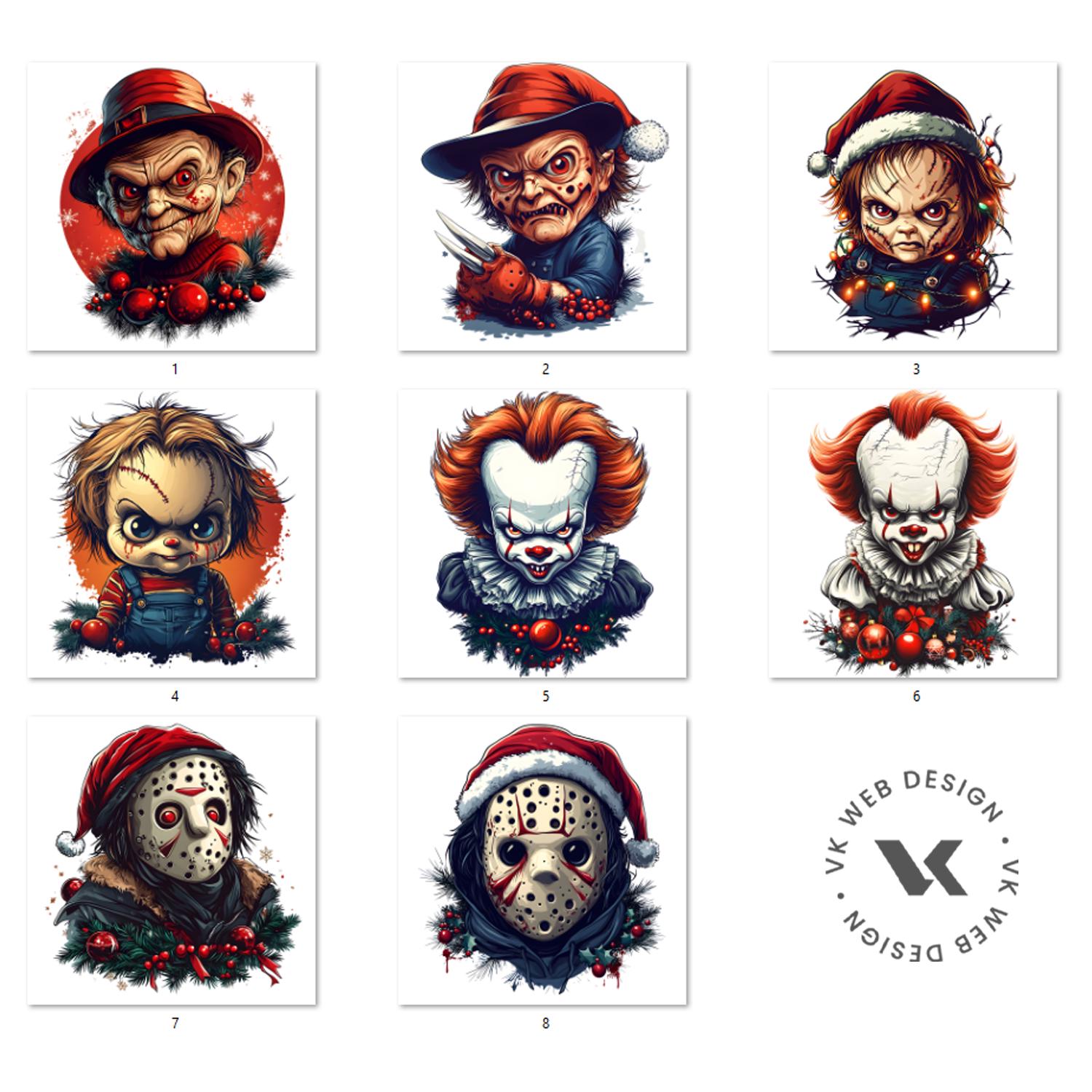 Horror Villain Png Clipart Set, Movie Killers, Scary Movie Png, Friends ...