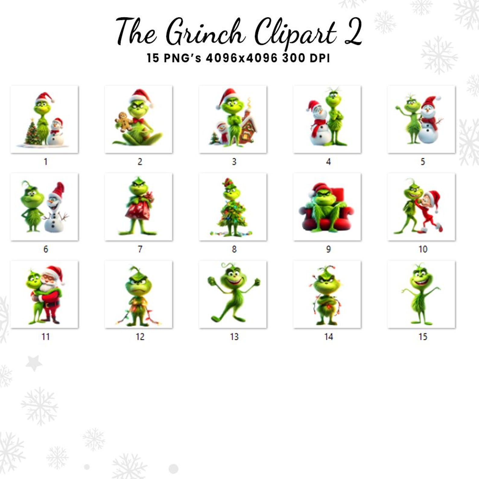 Christmas Grinch Bundle, Xmas Grinch Clipart, 63 Grinch Winter Fantasy ...
