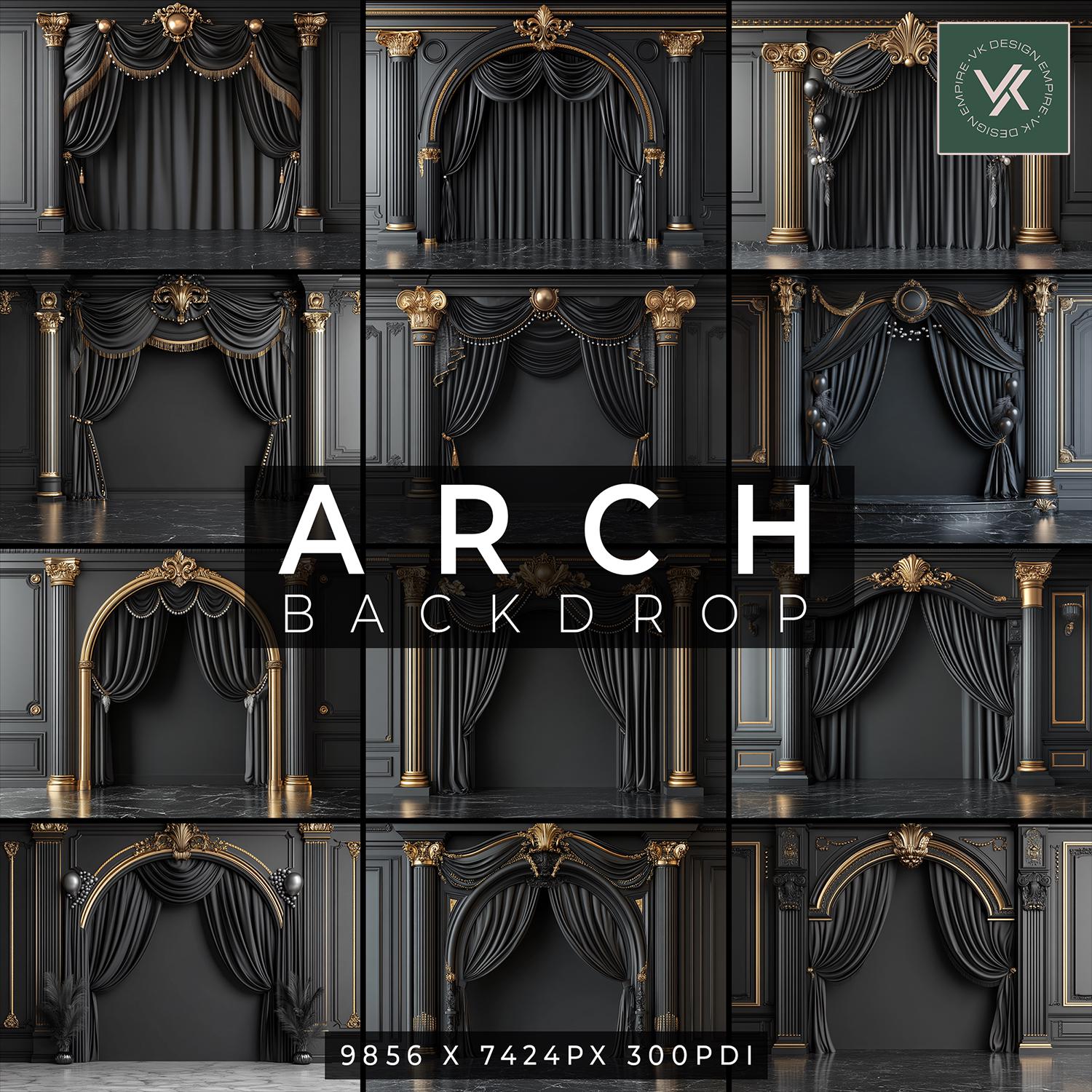 12 Elegant Luxury Digital Photography Backdrop Arch Digital Background ...