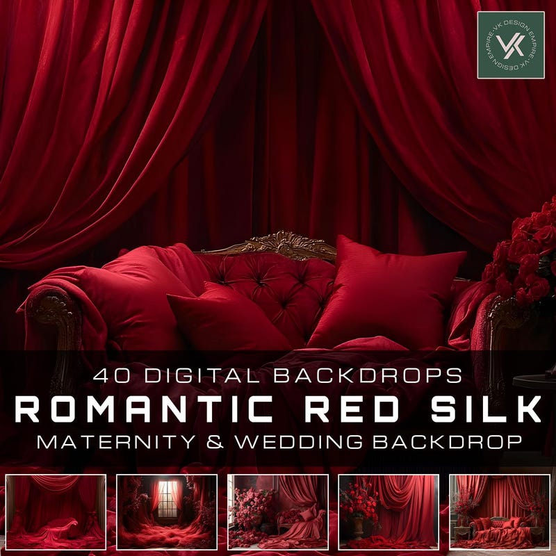 Red Digital Backdrop - Etsy