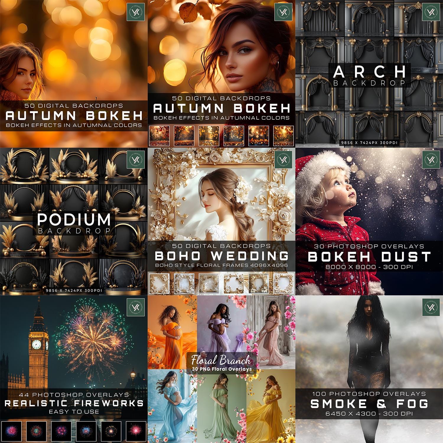 WHOLE SHOP Bundle Cliparts Backdrops Overlays Ultimate Bundle ...