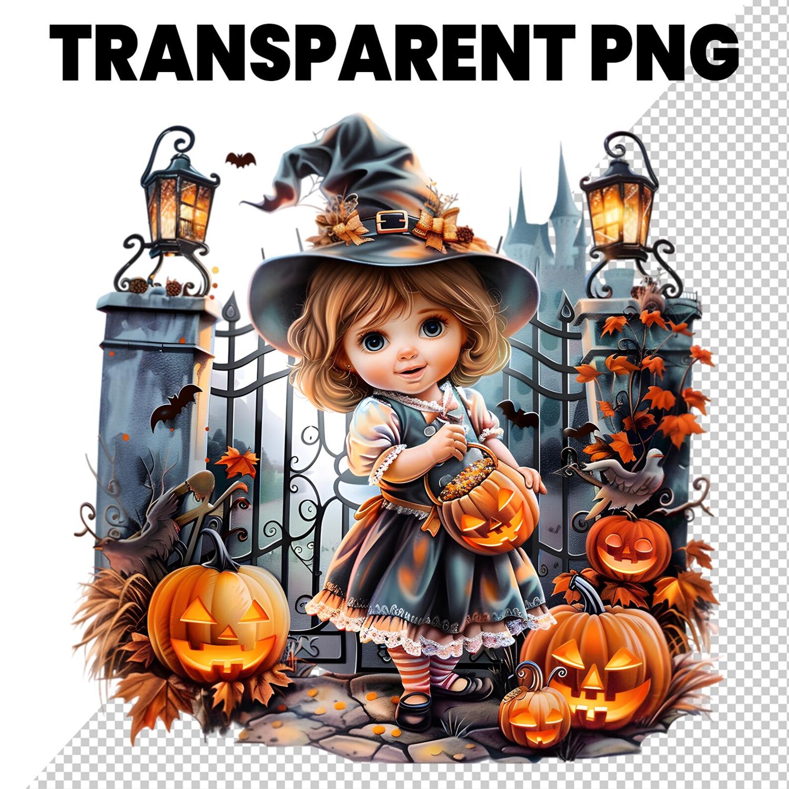 Halloween Cute Baby Clipart 50 PNG Bundle, Cute Baby, Pumkins, Autumn ...