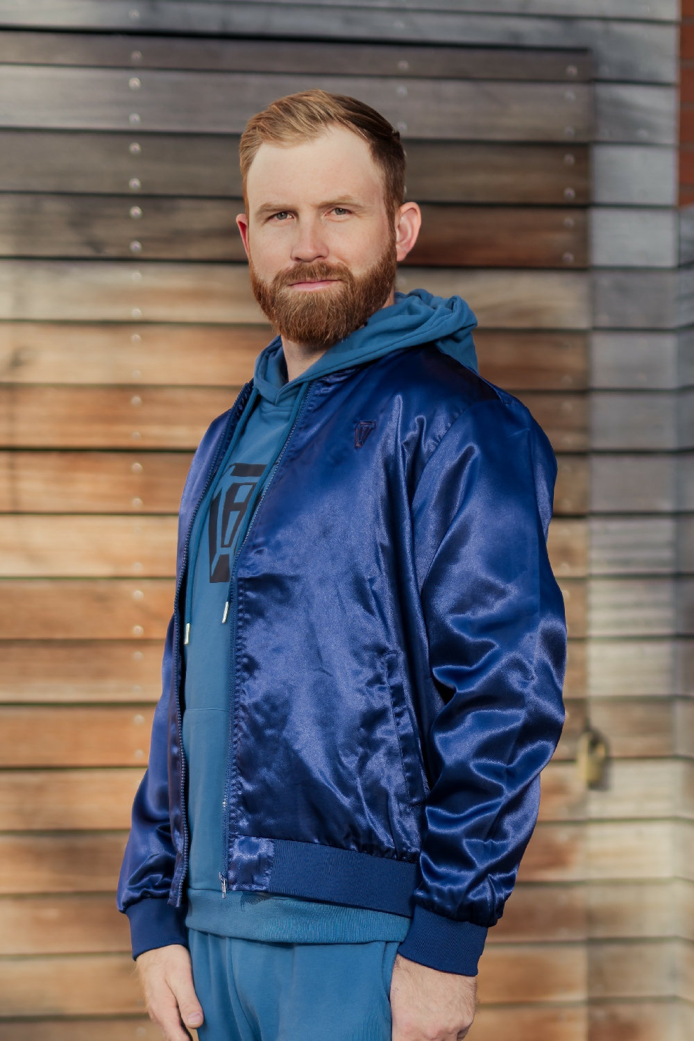 Men's Shiny Athleisure Satin Jacket (black, Navy) - Etsy