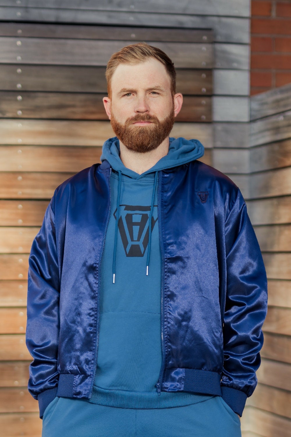 Men's Shiny Athleisure Satin Jacket (black, Navy) - Etsy