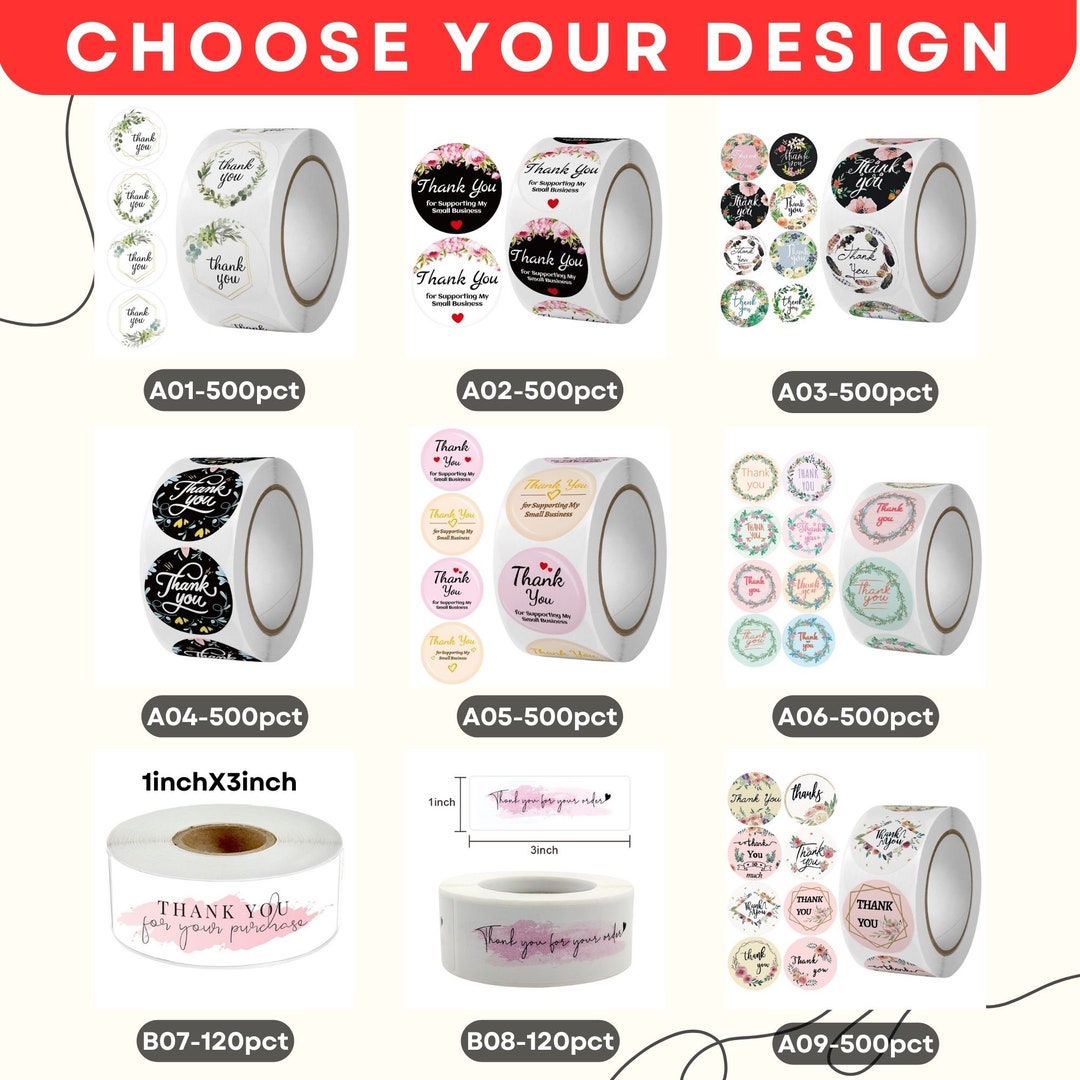 Thank You Stickers, Thank You for Your Order Stickers, Delivery Labels ...