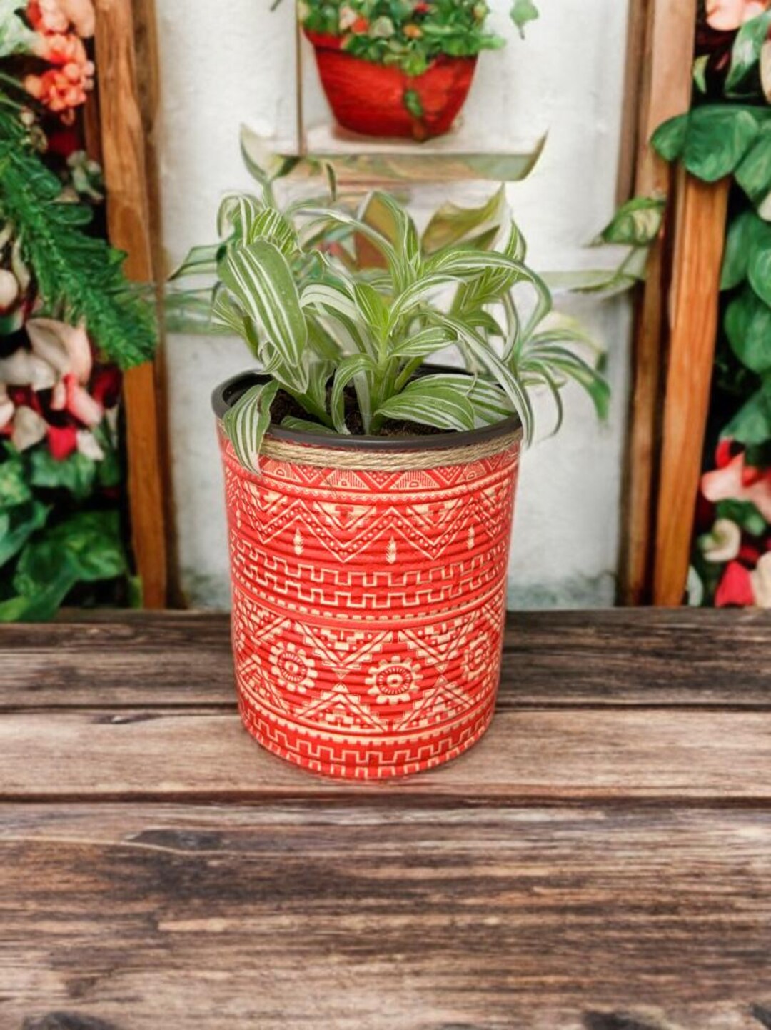 Aztec Handcrafted Planter Plant Pot Indoor Propagation Succulent Cacti ...