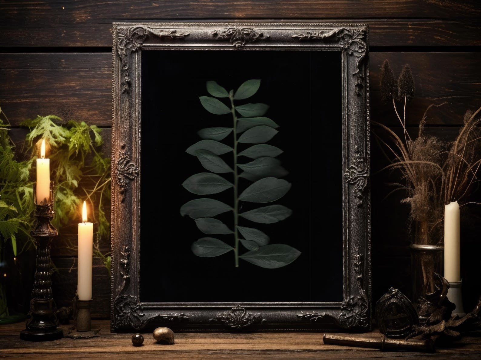Gothic Blueberry Leaves Botanical Print - Digital Download - Etsy