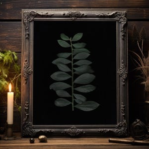 Gothic Blueberry Leaves Botanical Print - Digital Download - Etsy