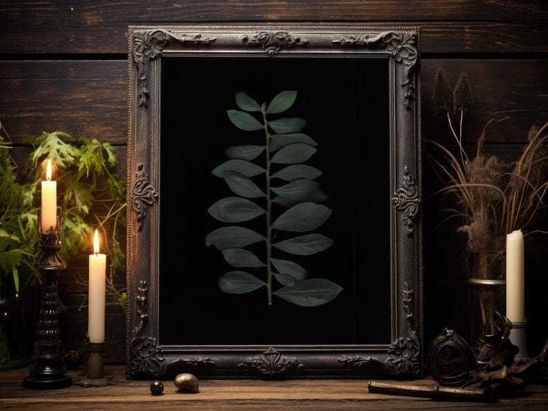 Gothic Blueberry Leaves Botanical Print - Digital Download - Etsy