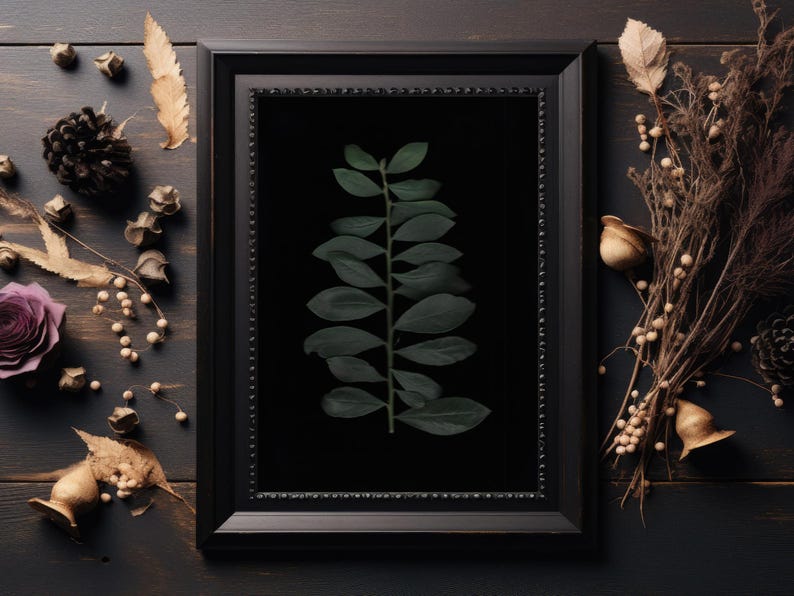 Gothic Blueberry Leaves Botanical Print - Digital Download - Etsy