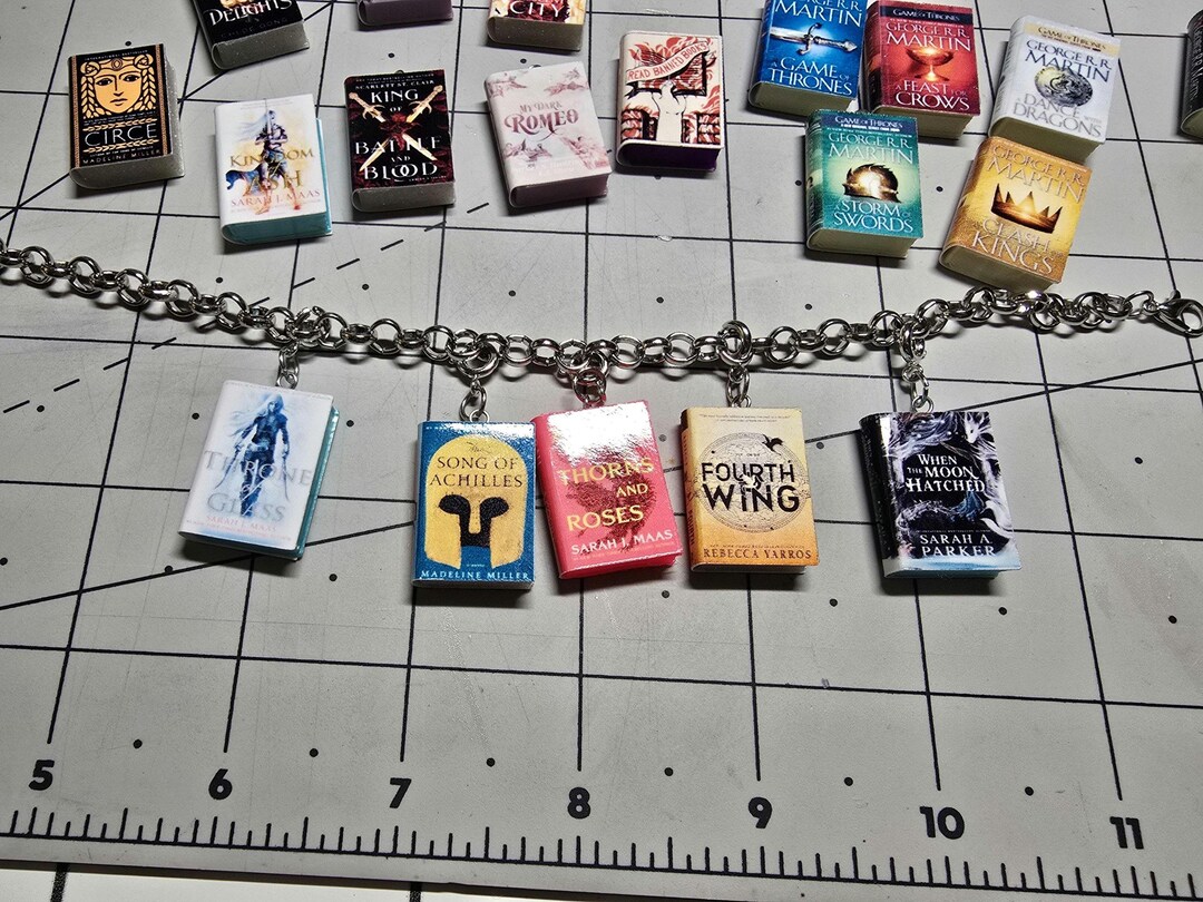 Mini Book Charm Bracelet - Etsy