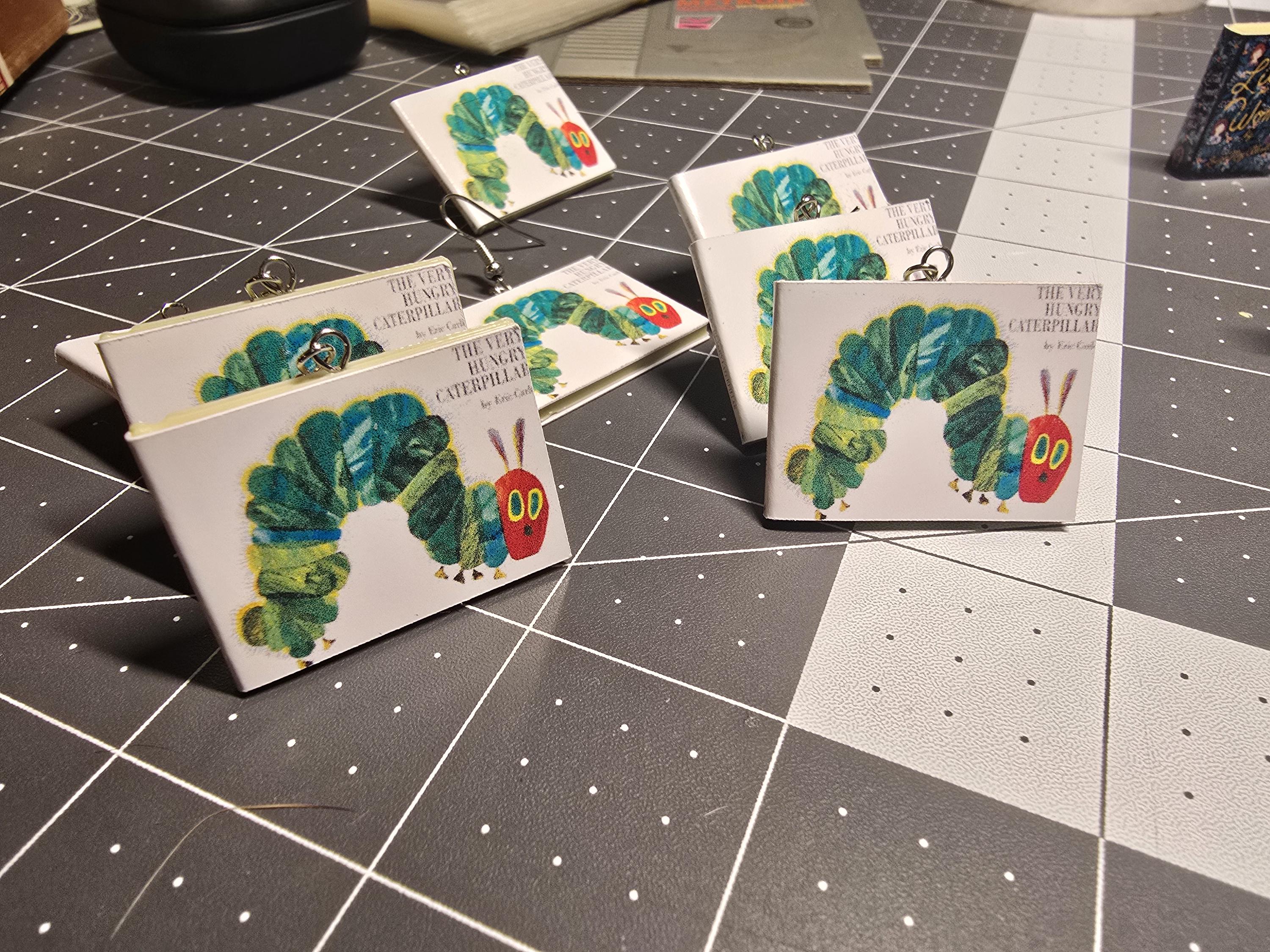 The Very Hungry Caterpillar Mini Book Earrings - Etsy