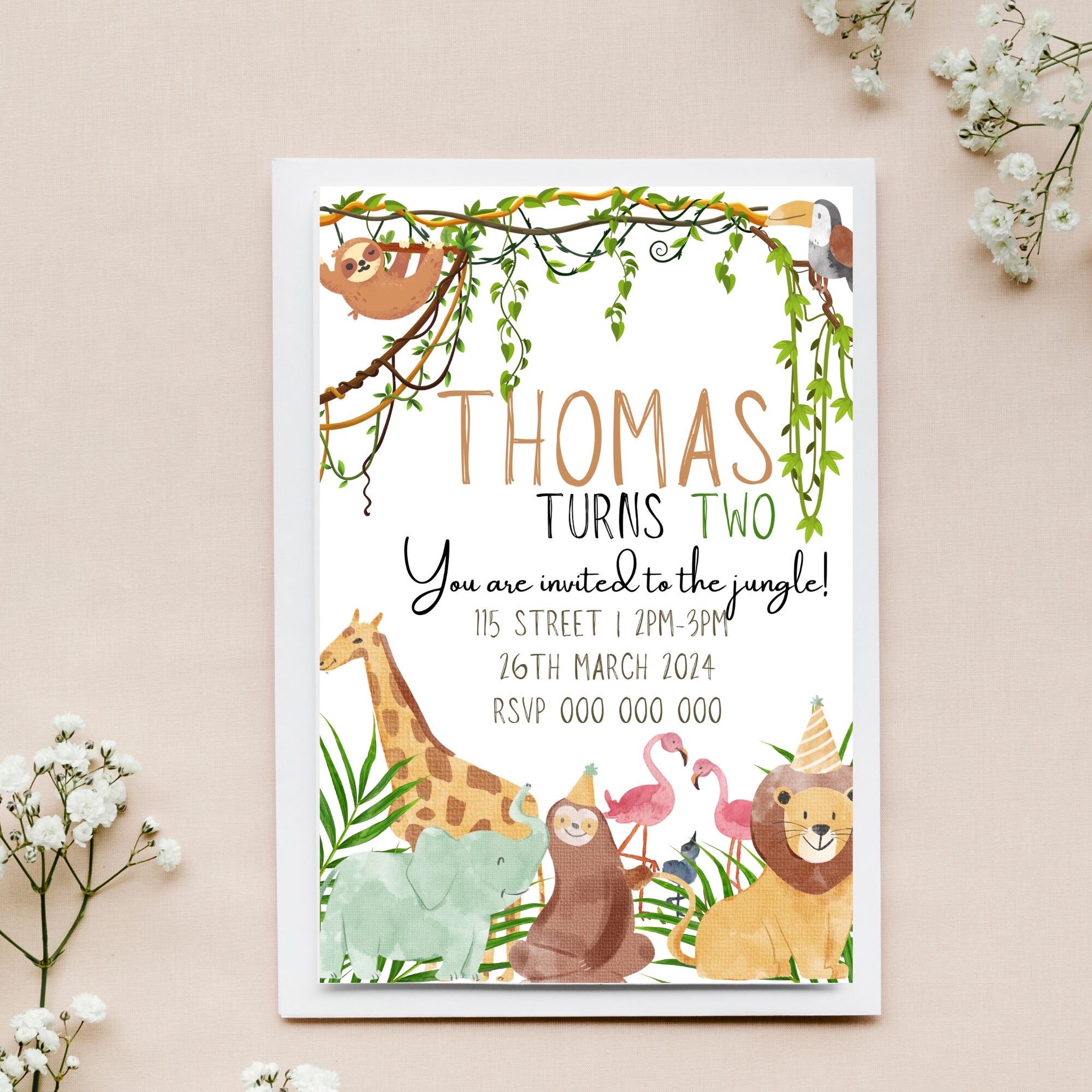Jungle Party Invitation Template | Digital Download | Personalised ...