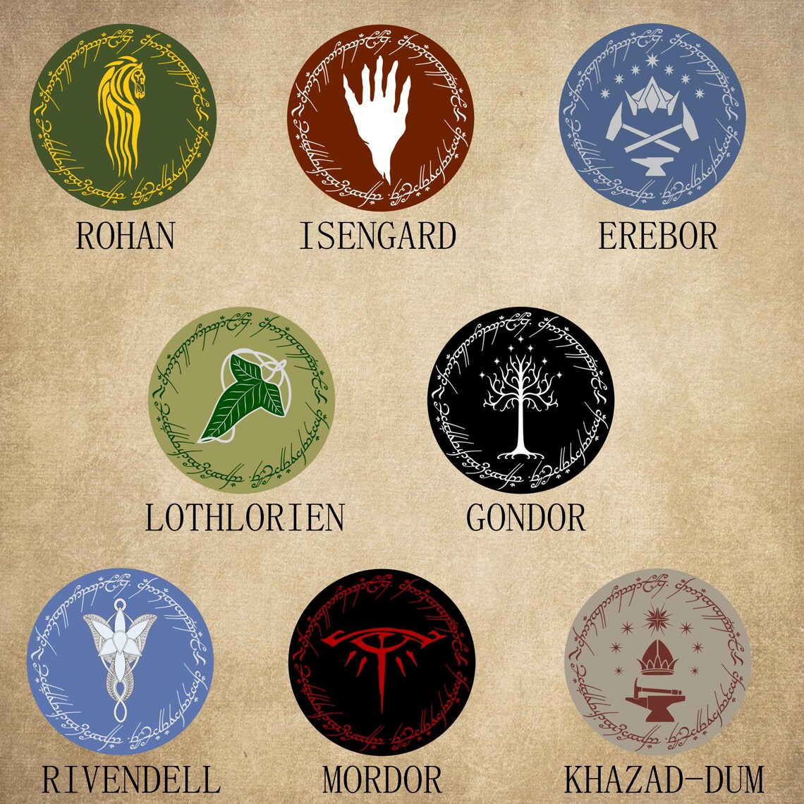 LOTR Pin Set | Collectibles | Lord of the Rings - Etsy