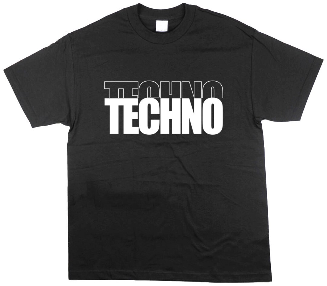 Techno Electronic Music Classic Style Black T-shirt - Etsy