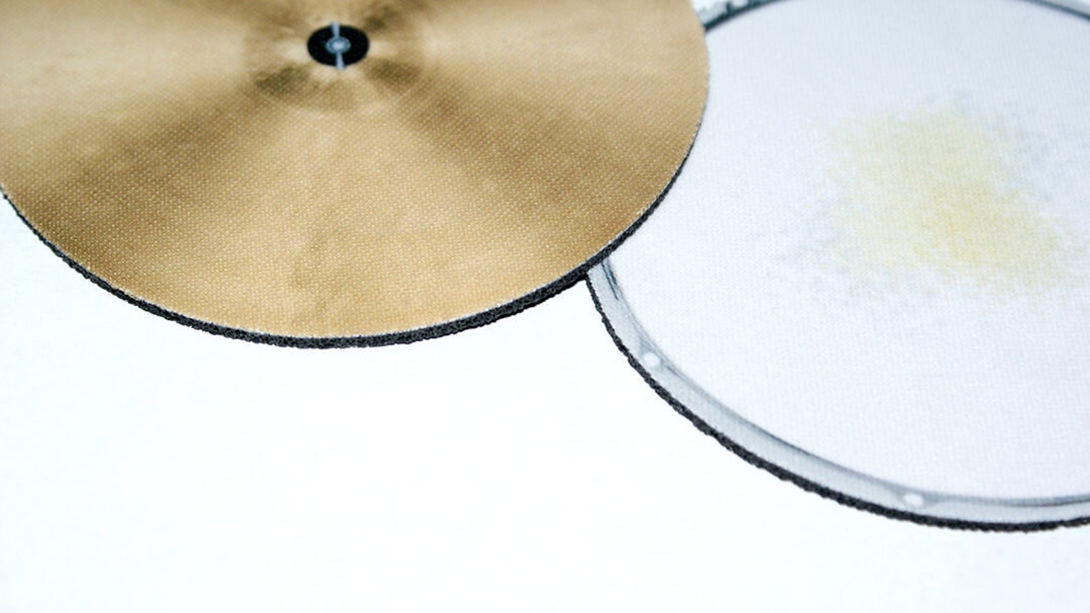 Drum Kit Coaster Set: Snare Drum & Crash Symbols, Rock N Roll Music ...