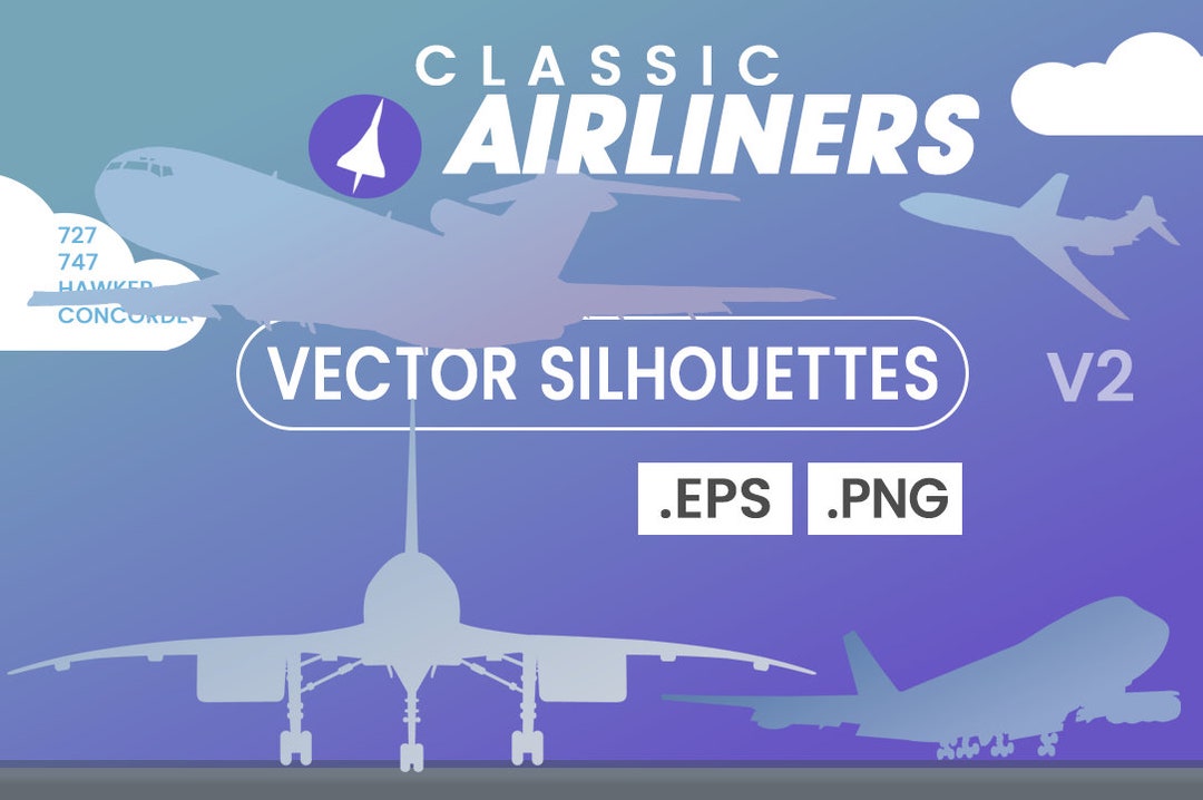 Airline Jet Silhouette and Concorde SST Vector File (V1) - Etsy
