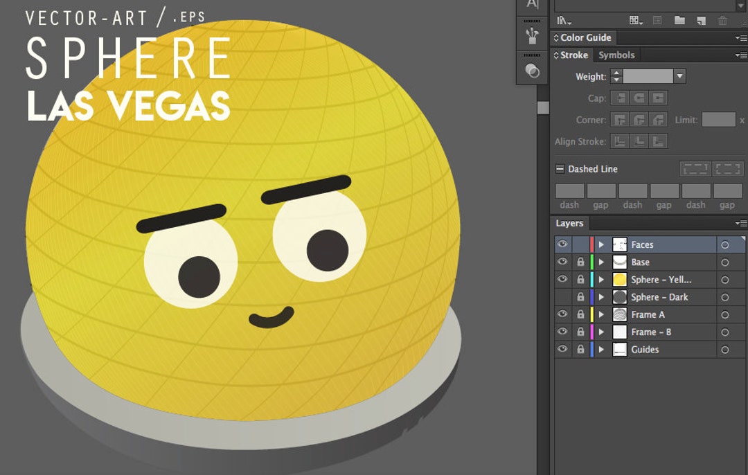 Las Vegas Sphere Building Vector Graphic Clipart EPS File (V2) SVG, PNG ...
