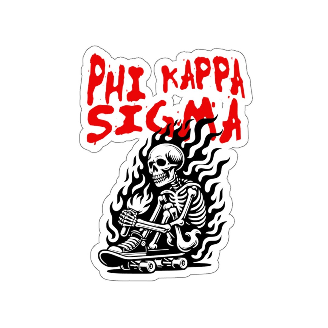Phi Kappa Sigma Skeleton Kiss-cut Sticker - Etsy