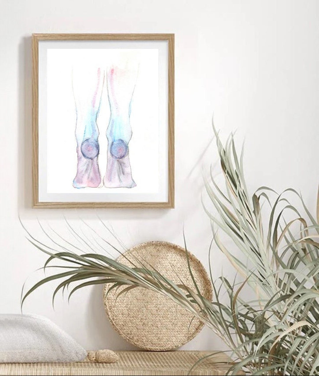Bottom of Dancer Feet on Tip Toes Hand Drawn Watercolor Print | Ballet ...