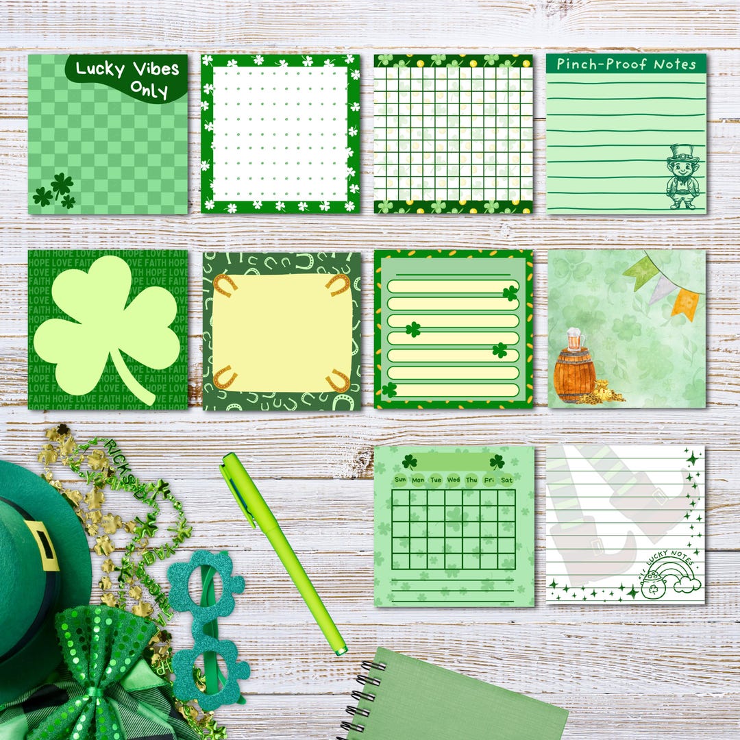 Printable Cute Notepad St Patricks Day Notepads - Etsy