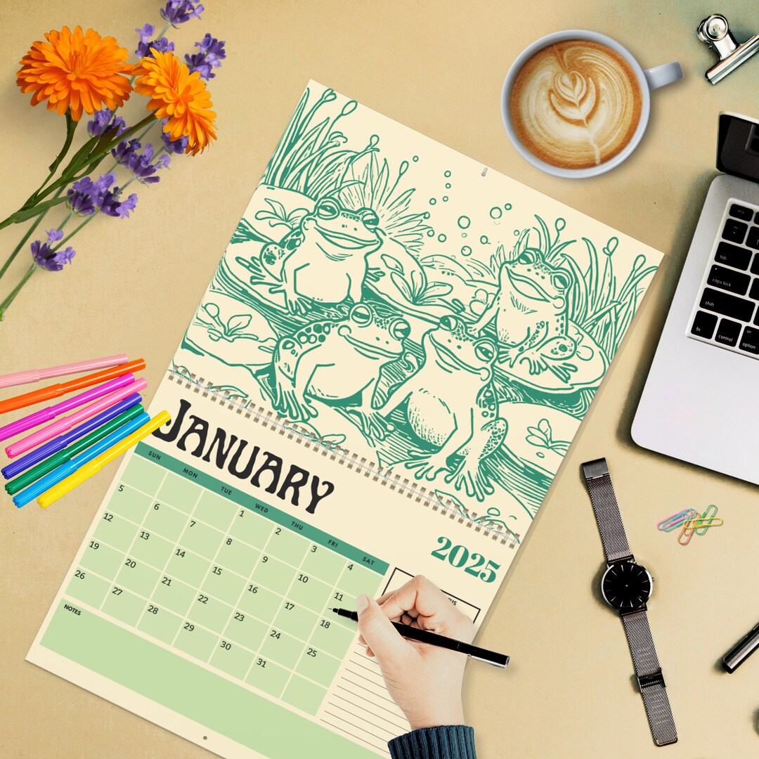 Wall Calendar 2025 Cute Animals Wall Art Prints Home Decor Office ...