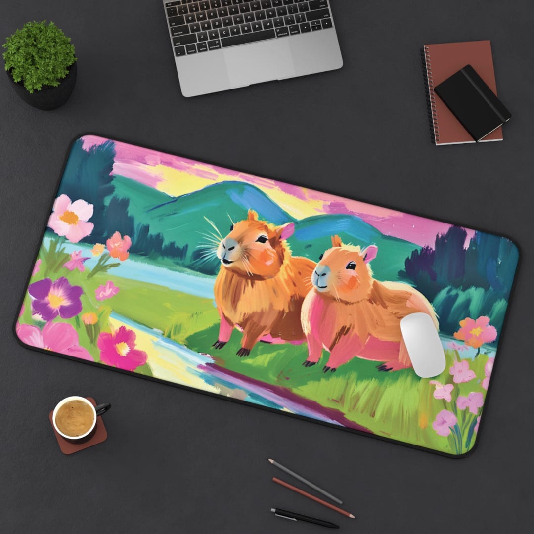 Cute Capybara Desk Mat Capybaras Mouse Pad Gaming - Etsy