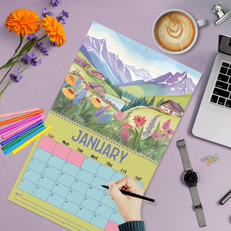 Colorful Calendar - Etsy