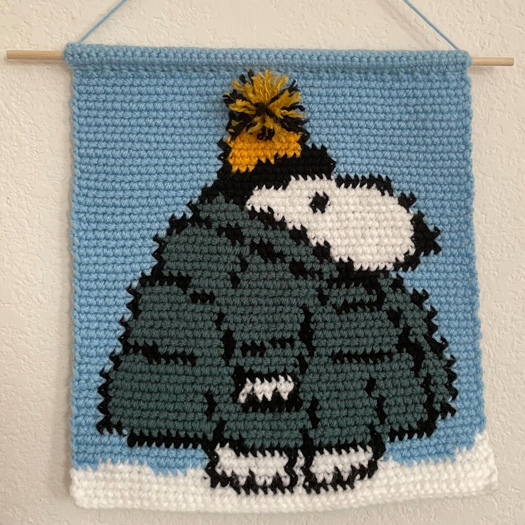 Crochet Winter Snoopy Tapestry - Etsy