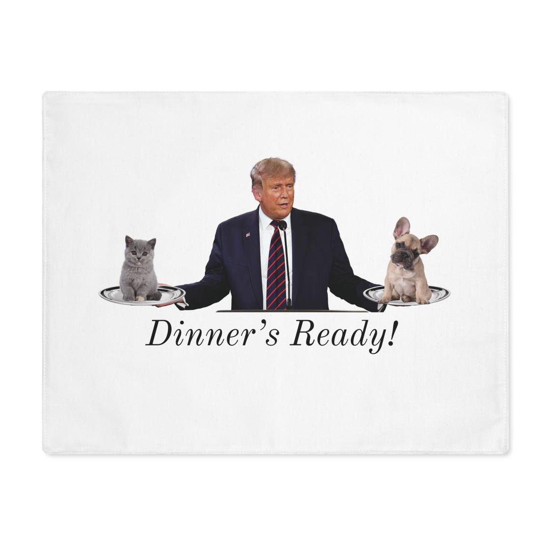 Funny Dinner Placemat Featuring Donald Trump and Pets, Humorous Table ...