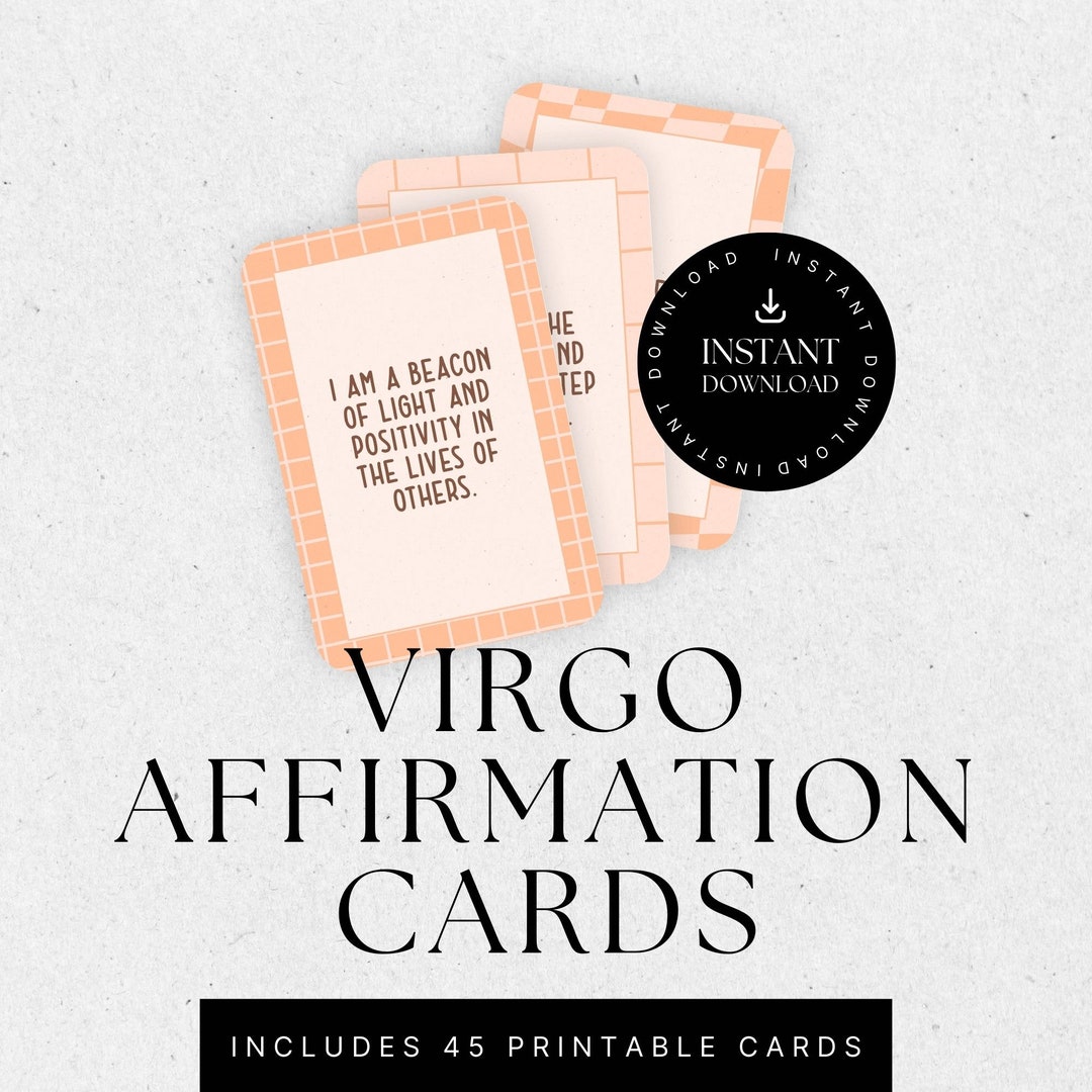 Virgo Zodiac Affirmation Cards, Positive Daily Quotes, Digital ...