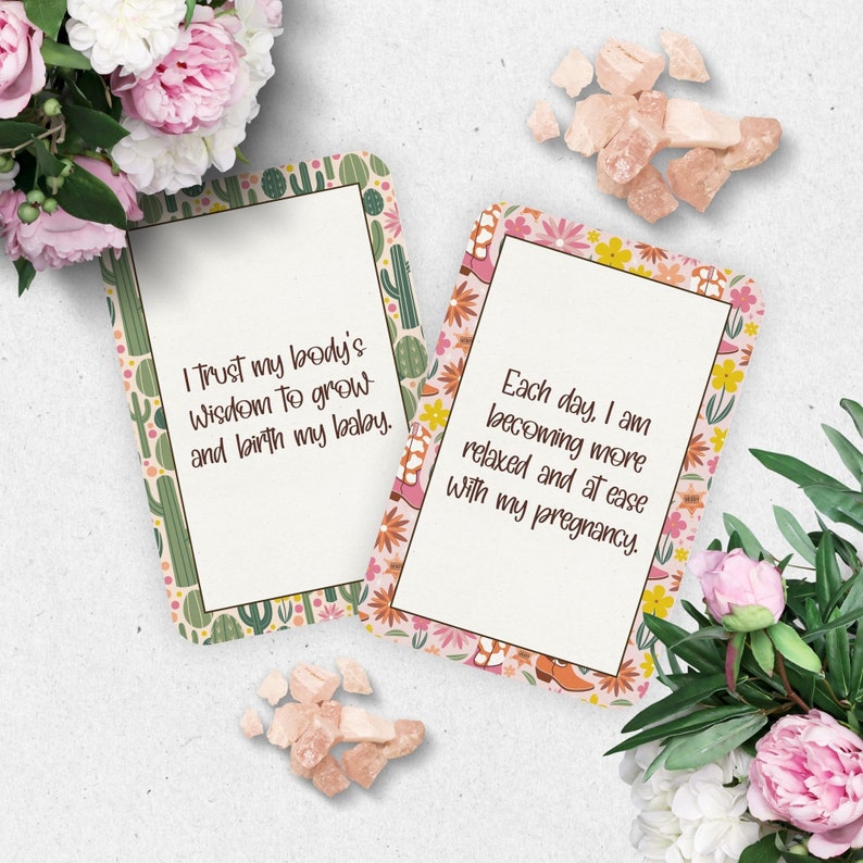 Affirmation Cards for Pregnant Women, Western Cowboy Baby Shower Gift ...