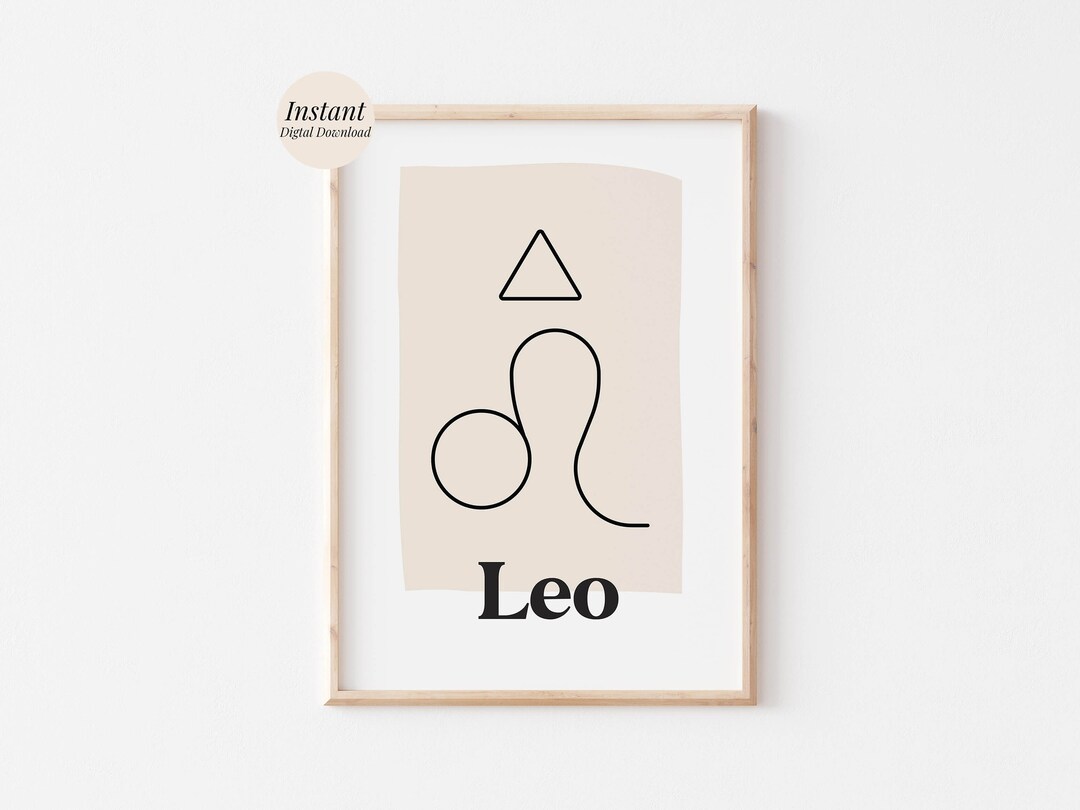 Leo Boho Art Print, Aesthetic Printable Poster, Minimalist Astrology ...