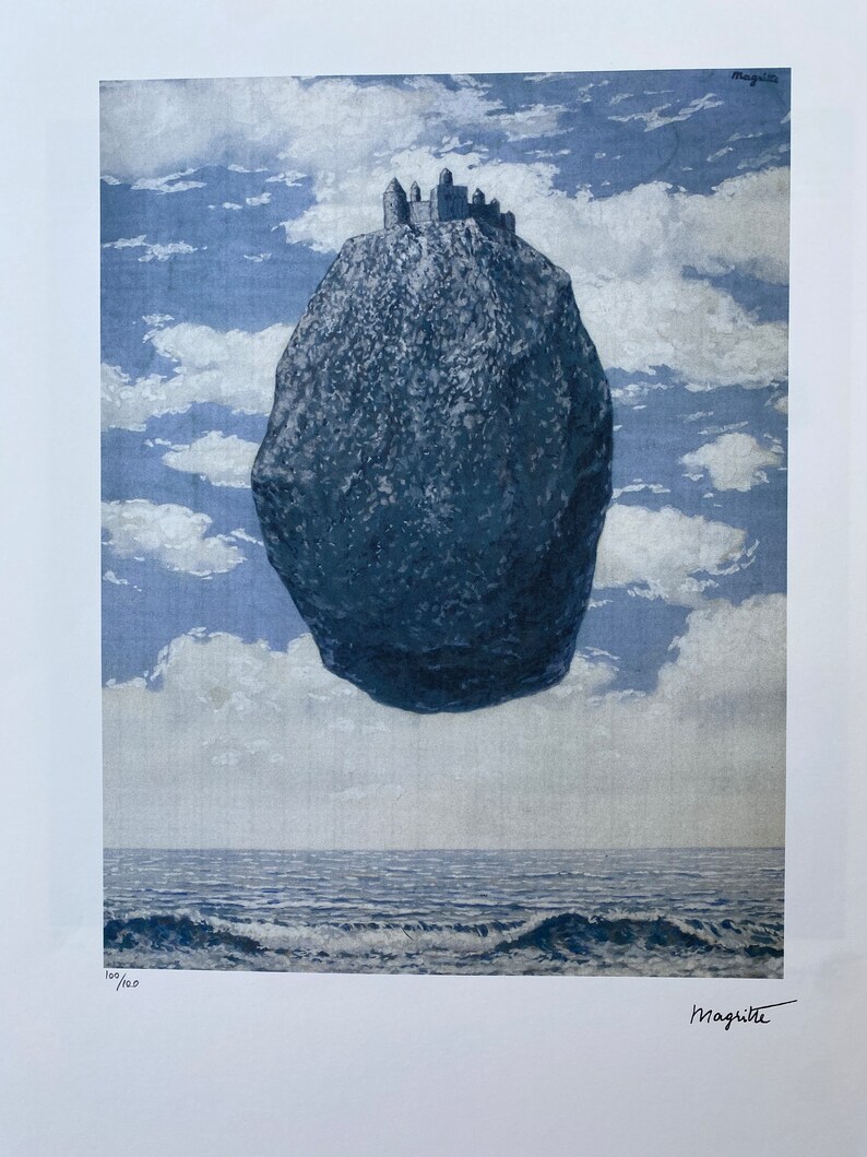 Rene Magritte the Castle of the Pyrenees,1959 Lithograph, Certificate ...