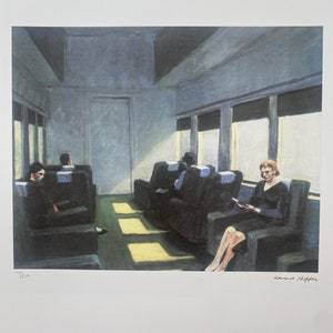 Edward Hopper "chair Car,1965 " Lithograph, Certificate, Signed, Top ...