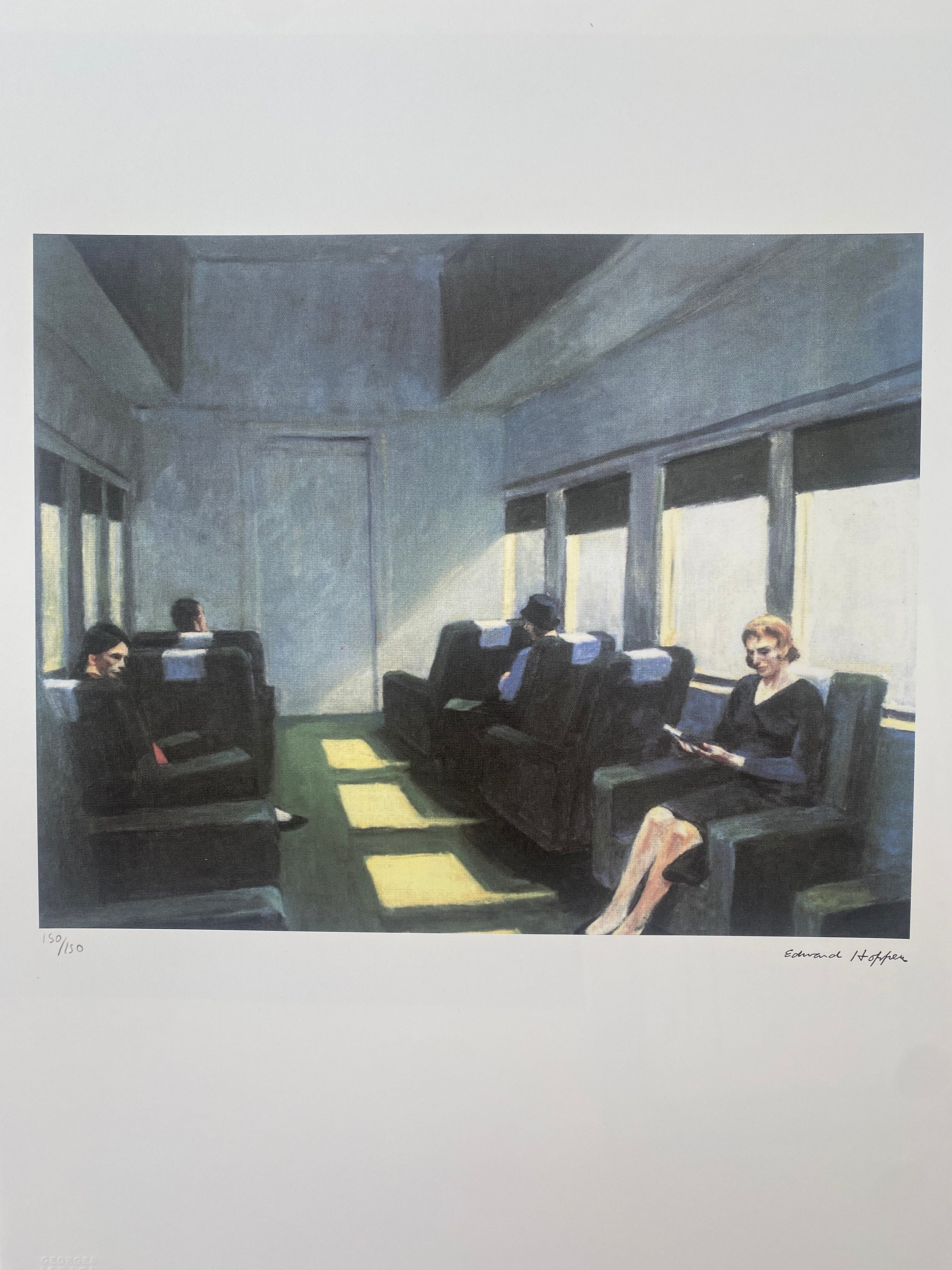 Edward Hopper chair Car,1965 Lithograph, Certificate, Signed, Top Wall ...